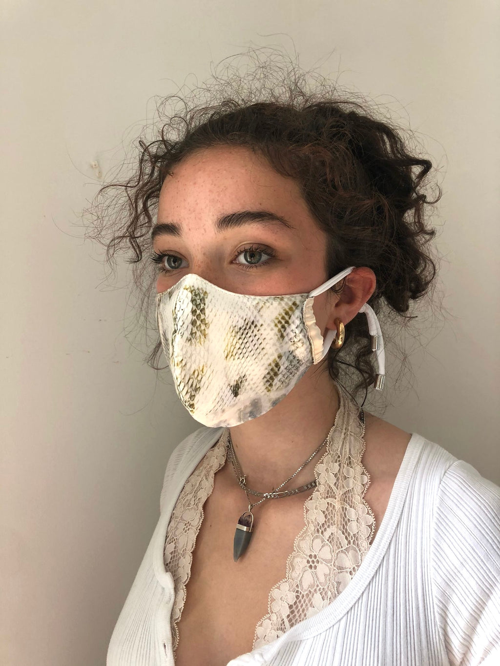 Reusable Silk Face Mask Yemanja Print | Designer Face Mask | MONA SWIMS